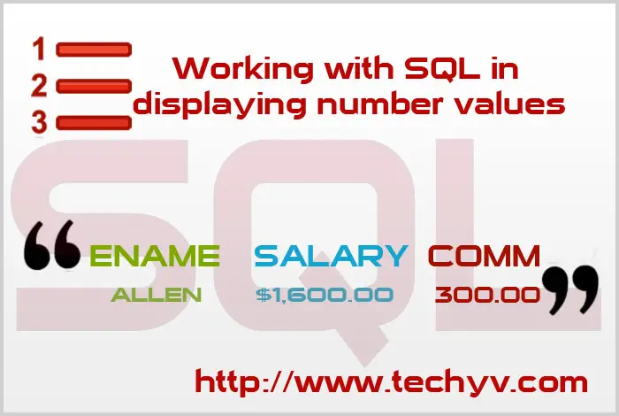 Working With Sql In Displaying Number Values